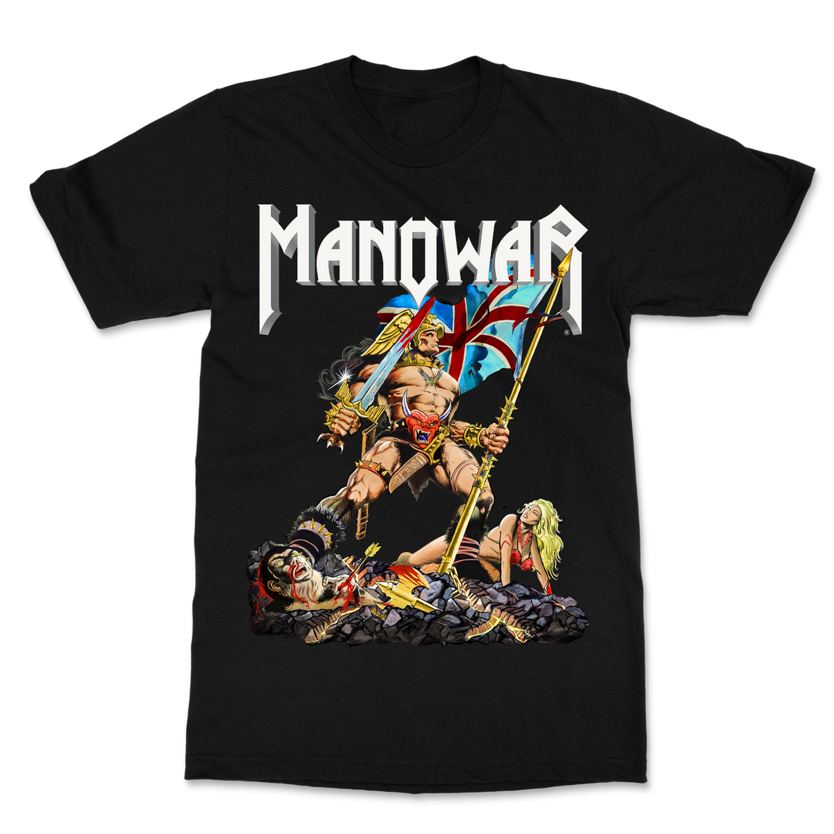Manowar T-shirt Hail to England - White Text On The Back – MANOWAR Merch EU