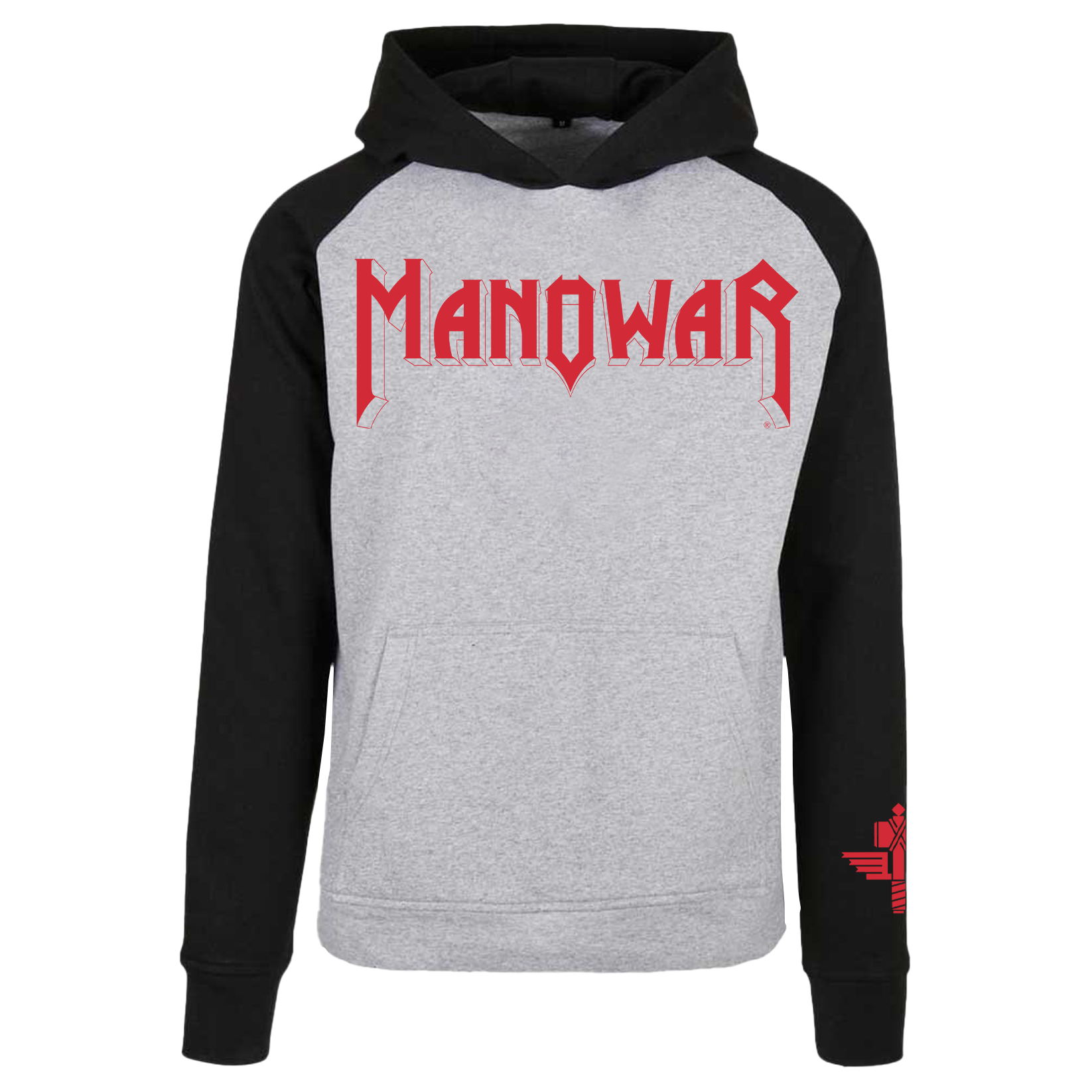 Manowar Kids' Hooded Sweatshirt - Red Logo & Sign Of The Hammer ...
